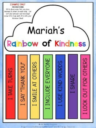 WE ARE A RAINBOW OF KINDNESS Craft & Bulletin Board | Anti Bullying ...