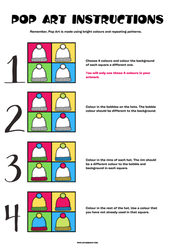 Pop Art Winter themed art activity | Teaching Resources