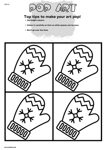 Pop Art Winter themed art activity | Teaching Resources