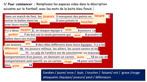 MONDIAL DE FOOT QATAR 2022-GCSE French Reading, research and writing ...