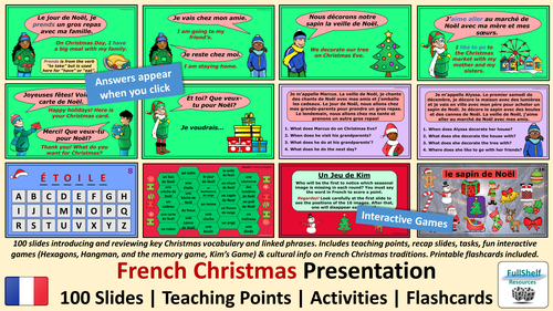 French Christmas Noel Lesson Presentation | Teaching Resources