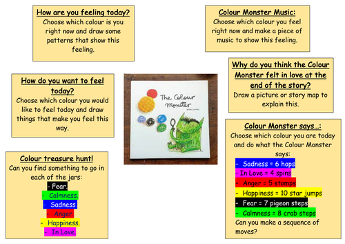 The Colour Monster Book Talk / Activity Grid | Teaching Resources