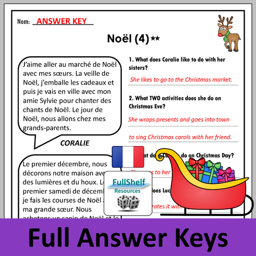 French Christmas Noel Worksheets Puzzles | Teaching Resources