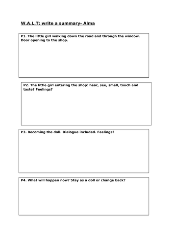 Alma Differentiated Writing Planning Sheets | Teaching Resources