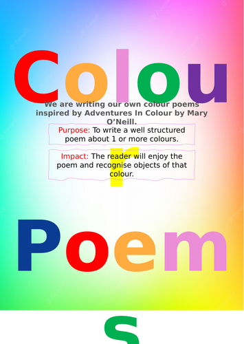 Colour Poetry - Year 1 & 2 Poem Writing | Teaching Resources