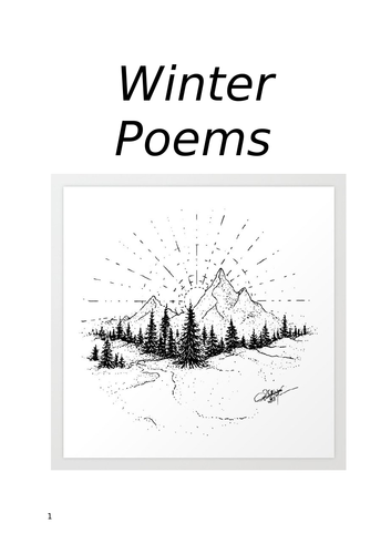 Winter Poetry booklet and tasks | Teaching Resources