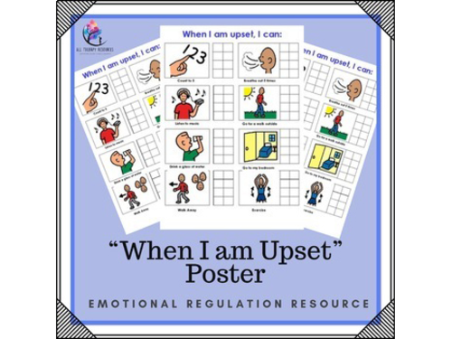 "When I am upset...I can:" 1 Page Poster | Teaching Resources