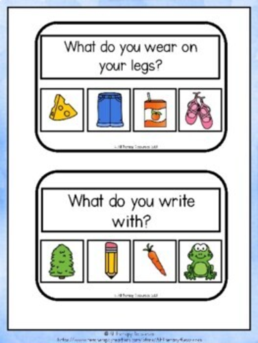 Wh (What Questions) Task Cards - visual supports -Speech Therapy ...