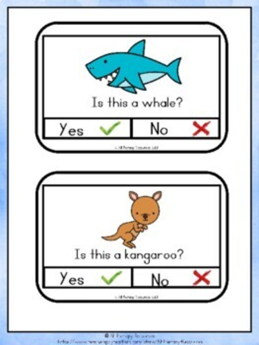 Object Recognition Yes No Task Cards - Autism Special Education Speech ...