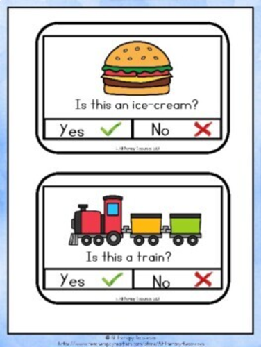 Object Recognition Yes No Task Cards - Autism Special Education Speech ...