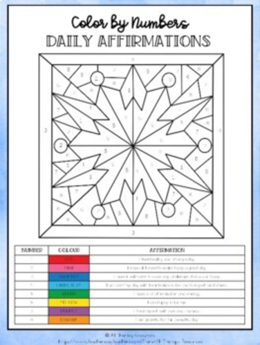 Winter SEL Color by Numbers - Mental Health Anxiety Growth Mindset ...