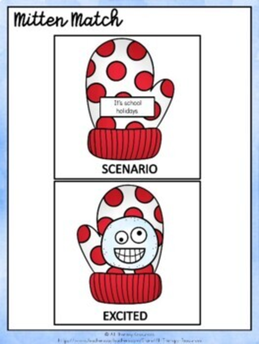 Mitten Match Scenario and Feelings - Winter Counseling CBT Lessn ...