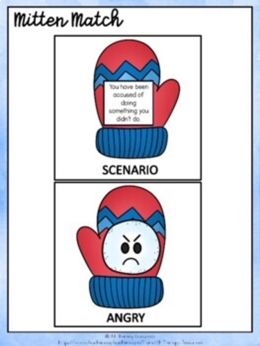 Mitten Match Scenario and Feelings - Winter Counseling CBT Lessn ...