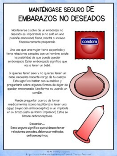 Spanish Version Relationship And Sexuality Lesson 5 Of 6 Safe Sex