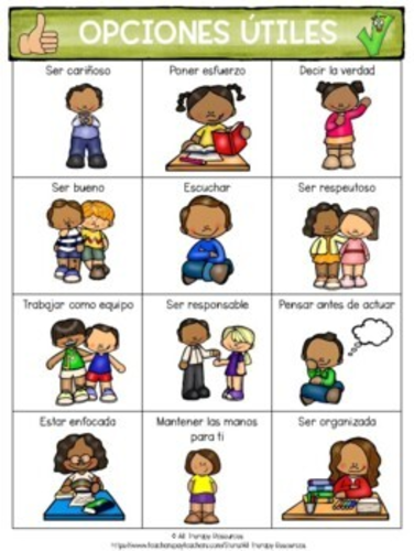 SPANISH VERSION - Helpful & Unhelpful Behaviour Choices - File Folder ...