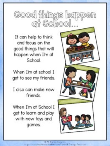I'm Going to School | Separation Anxiety Social Narrative | Daily ...
