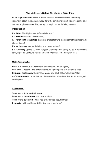 The Nightmare Before Christmas Media Study | Teaching Resources