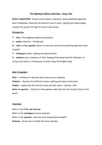 The Nightmare Before Christmas Media Study | Teaching Resources