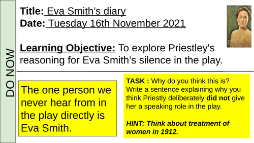 An Inspector Calls (Eva Smiths diary) | Teaching Resources