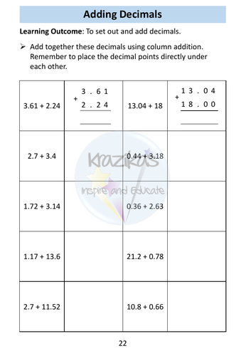 Decimals Workbook - Functional Skills Maths - Entry Level 3 | Teaching ...