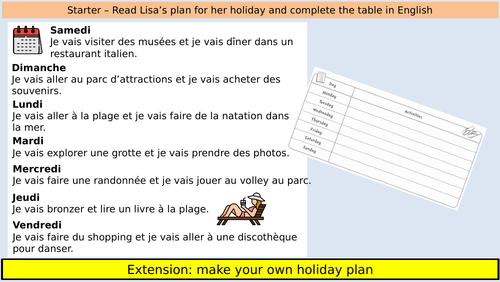 Les vacances / Holidays / Vacation | Teaching Resources