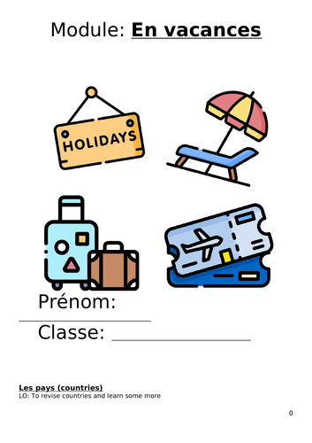 Les vacances / Holidays / Vacation | Teaching Resources