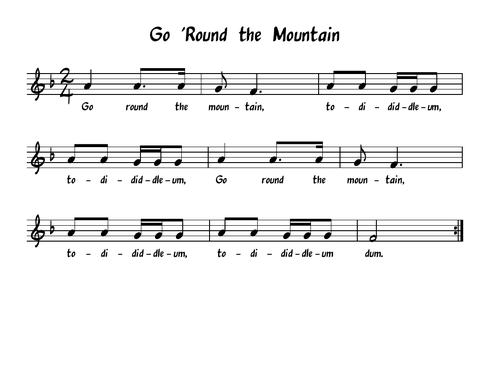 Go 'Round the Mountain - Boomwhacker Play Along Video and Sheet Music ...
