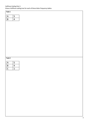 Data Compression - Huffman Coding Lesson - Worksheets - Practice ... Data Compression - Huffman Coding Lesson - Worksheets - Practice ...