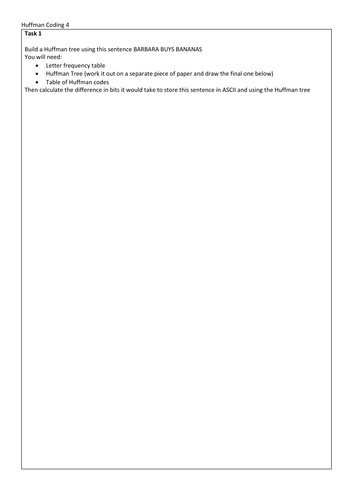 Data Compression - Huffman Coding Lesson - Worksheets - Practice ... Data Compression - Huffman Coding Lesson - Worksheets - Practice ...