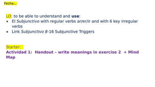 The Subjunctive | Teaching Resources