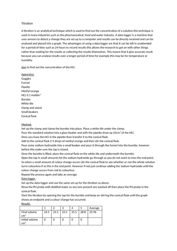 NEW BTEC Applied Science (2016) Titration | Teaching Resources NEW BTEC Applied Science (2016) Titration | Teaching Resources
