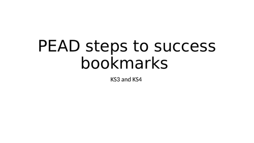 PEAD paragraph support bookmarks | Teaching Resources