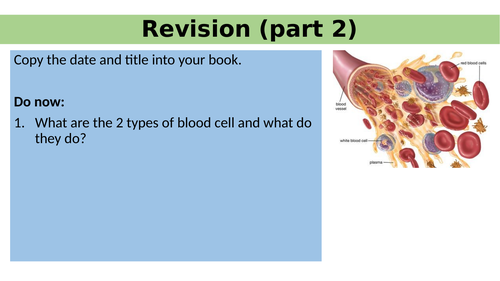 Blood and disease review - AQA Entry Level Certificate - Component 1 ...