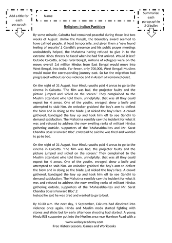 Guided Reading History Challenge! Religious History - 4 Extracts ...