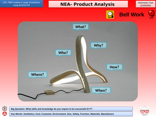 AS LEVEL NEA PRODUCT DESIGN /DESIGN AND TECHNOLOGY | Teaching Resources