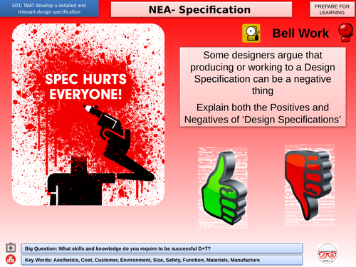 AS LEVEL NEA PRODUCT DESIGN /DESIGN AND TECHNOLOGY | Teaching Resources