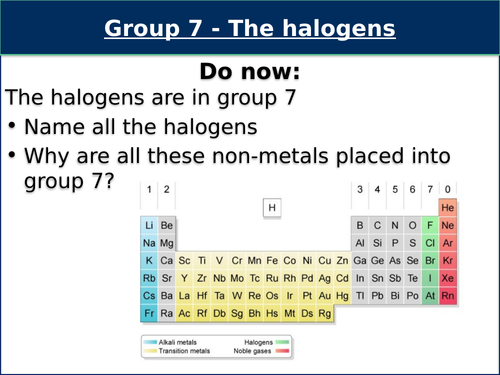 The Periodic table (Group 1 and 7) - CIE IGCSE Chemistry Lesson ...