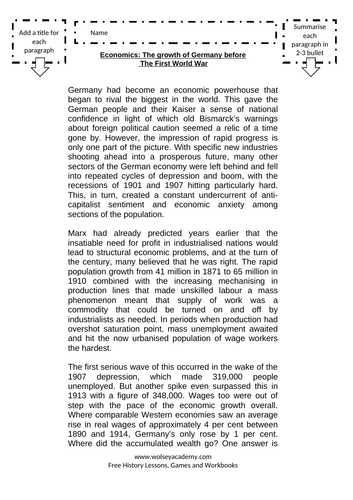 History Guided Reading - Economic – The Rise of Germany – Katja Hoyer ...