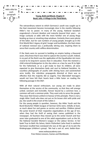 History Guided Reading - Social – Youth in Nazi Germany – Julia Boyd, A ...