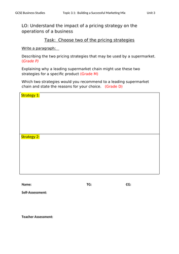 Marketing Mix | Teaching Resources