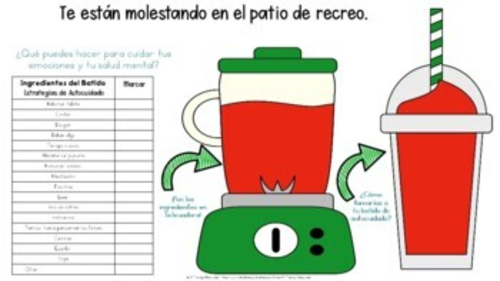 SPANISH VERSION - Create Your Own Self Care Smoothie - Mental Health ...