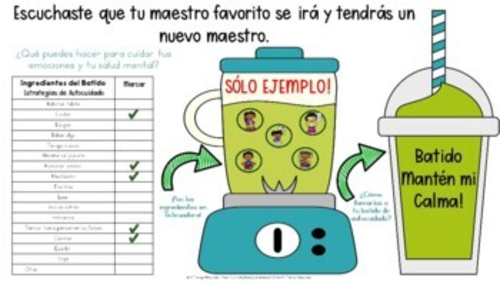 SPANISH VERSION - Create Your Own Self Care Smoothie - Mental Health ...