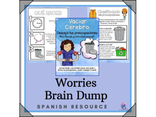 SPANISH VERSION - Worries Brain Dump - Declutter your Worries Lesson ...