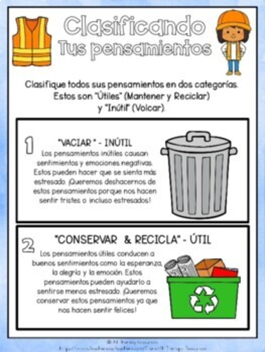 SPANISH VERSION - Unhelpful Thoughts Brain Dump - Self-Esteem CBT ...