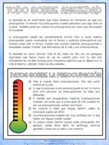 SPANISH VERSION - Worries Airplane Lesson & Craft CBT Counseling ...