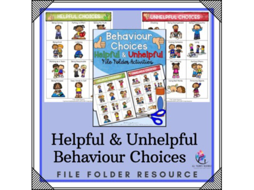 Helpful & Unhelpful Behavior Choices - File Folder Counseling - Lapbook ...