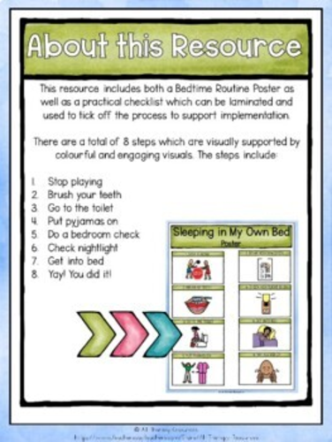 My Bedtime Routine Poster & Checklist | Going to Bed Visual Supports ...