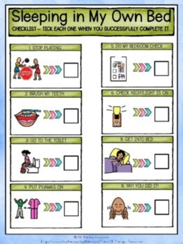 My Bedtime Routine Poster & Checklist | Going to Bed Visual Supports ...