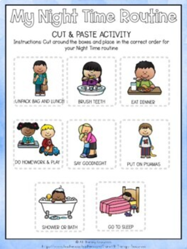 My Morning & Night Activity Worksheet | Daily Routine Visual Supports ...