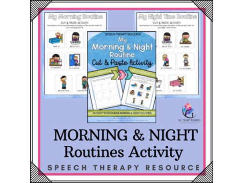 My Morning & Night Activity Worksheet | Daily Routine Visual Supports ...